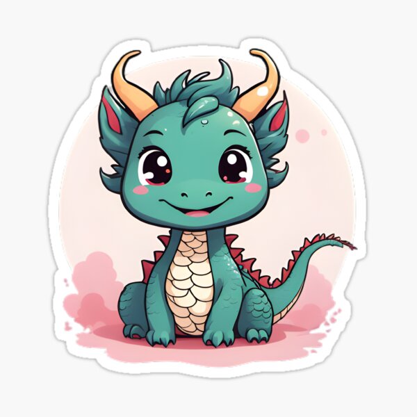 "Cute chibi dragon" Sticker for Sale by mrlazypl | Redbubble