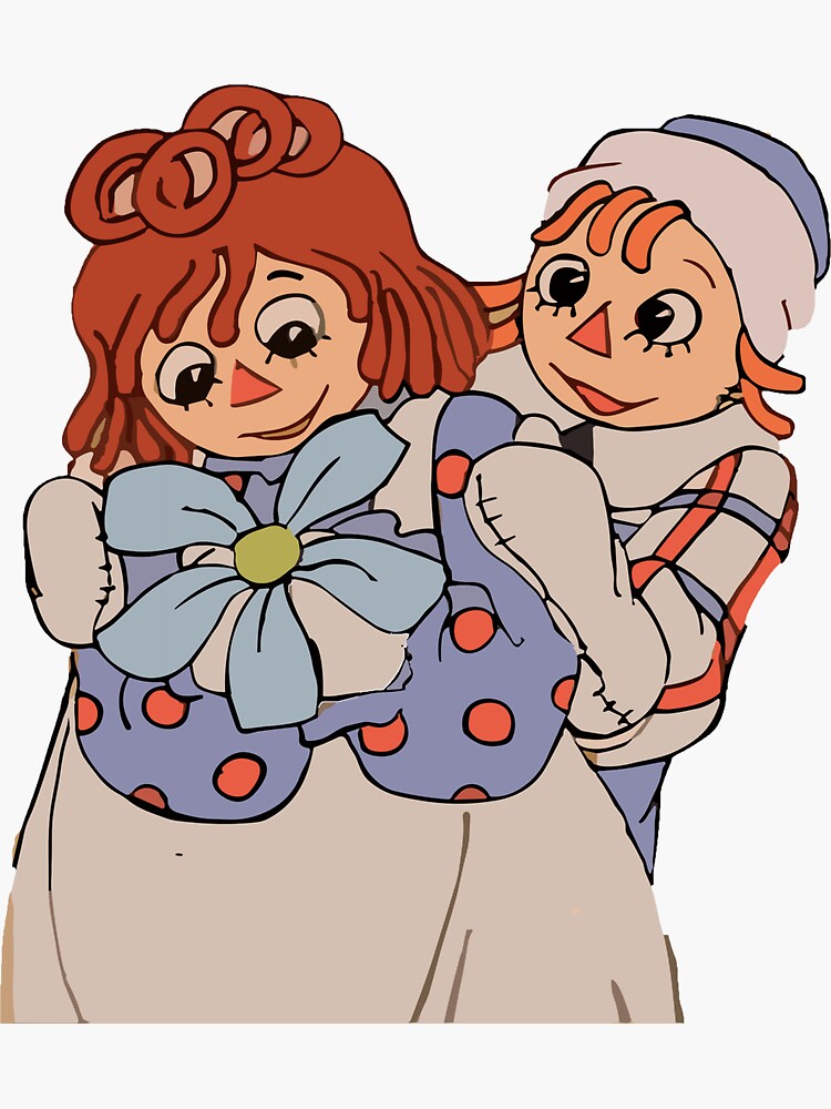 "Raggedy ann and raggedy andy" Sticker for Sale by ghalli2 | Redbubble