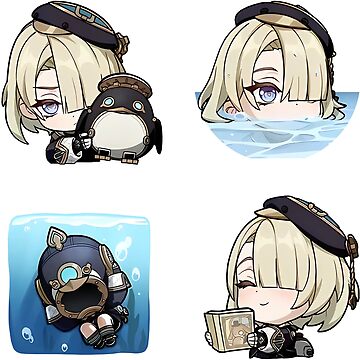 "Freminet Genshin Impact Chibi Stickers Set" Sticker for Sale by dudu ...