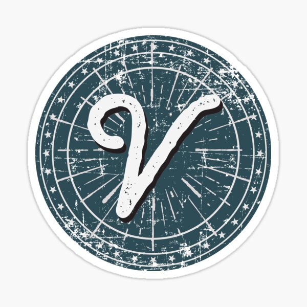 "Monogram V Vintage Sunburst Circle" Sticker for Sale by simplymonogram ...