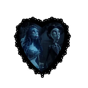 "Corpse bride emily and victor gothic heart" Sticker for Sale by ...