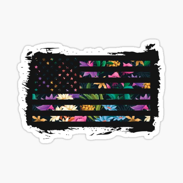 "Floral Flag of USA - FLOWER MIX" Sticker for Sale by Nevertrip | Redbubble