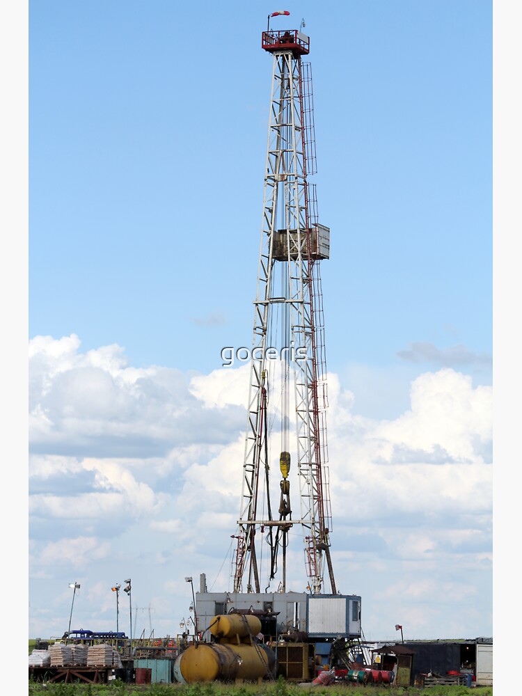 "oil drilling rig machinery on field" Sticker by goceris | Redbubble