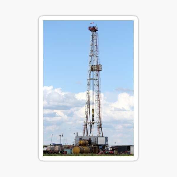"oil drilling rig machinery on field" Sticker by goceris | Redbubble