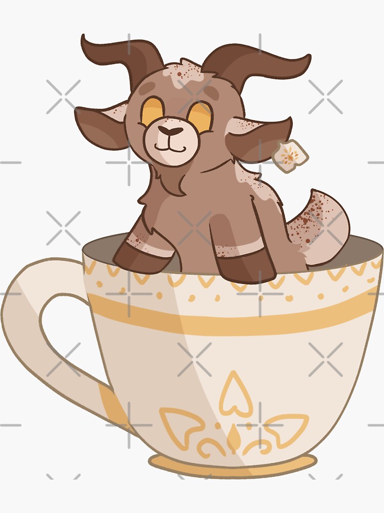 "Teacup Goat (Chai Tea)" Sticker for Sale by AyluStudios | Redbubble