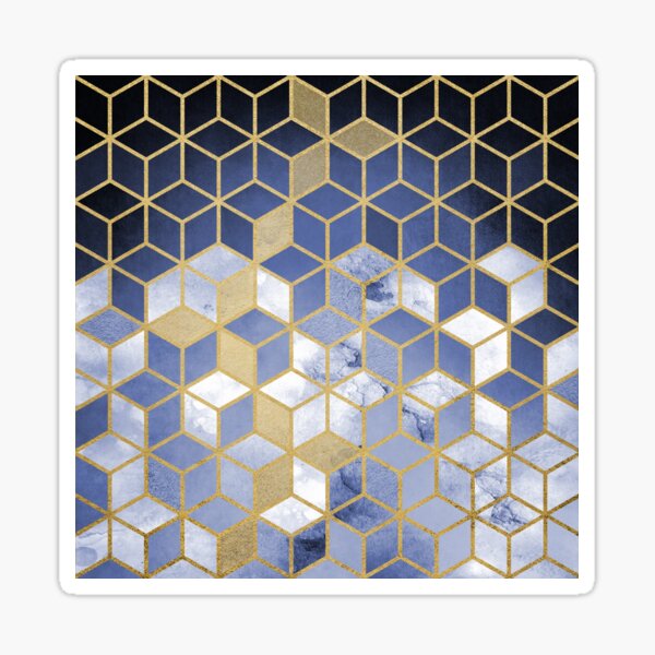 "Shades Of Velvet Purple Blue Cubes Pattern" Sticker for Sale by ...