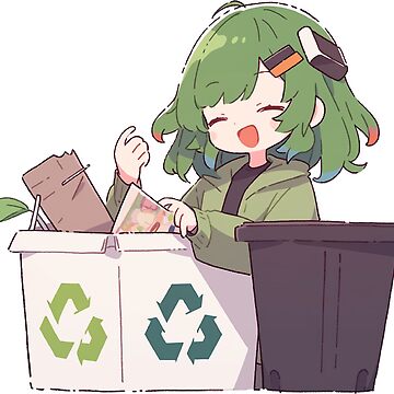 "Anime Girl, Recycling, Making a Difference" Sticker for Sale by ...