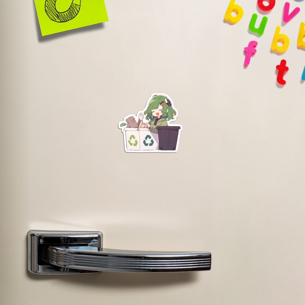 "Anime Girl, Recycling, Making a Difference" Sticker for Sale by ...