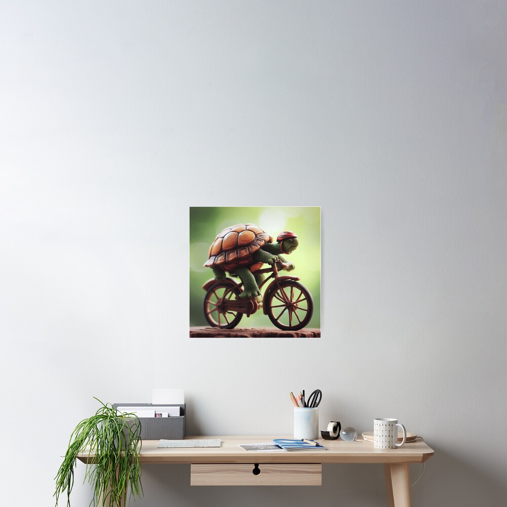 "Colorful Cycling turtle in helmet" Sticker for Sale by kispixart ...