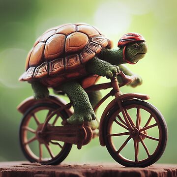 "Colorful Cycling turtle in helmet" Sticker for Sale by kispixart ...