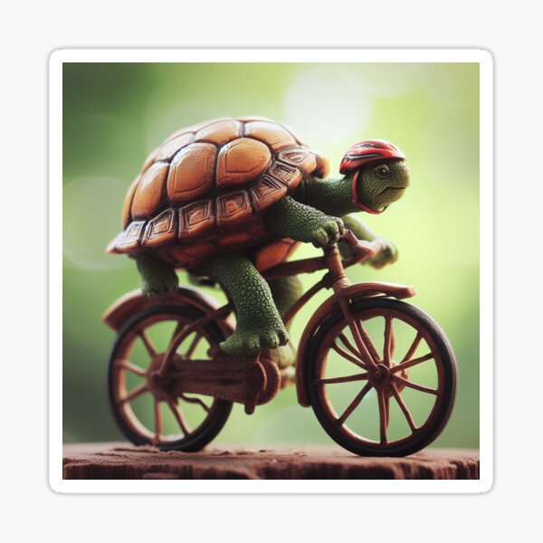 "Colorful Cycling turtle in helmet" Sticker for Sale by kispixart ...