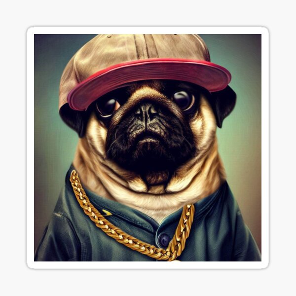 "Pug Life adorable digital artwork" Sticker for Sale by didgiart ...