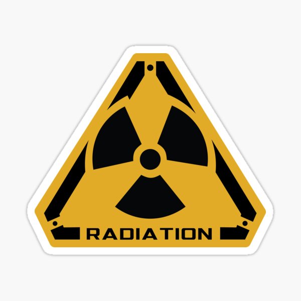 "Radiation Radioactive Logo with Triangle Shape Background" Sticker for ...
