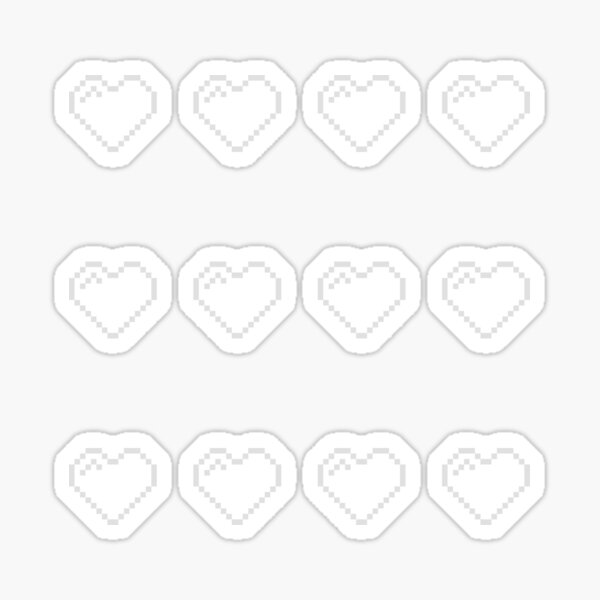 "Pixel Art: WHITE HEART bitmap emoji" Sticker for Sale by Federica ...