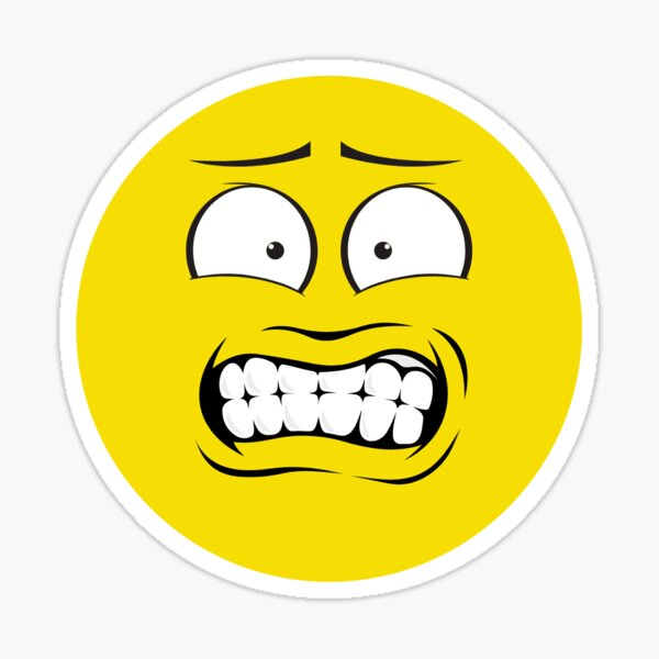 "Nervous Emoji" Sticker for Sale by tammydcomedy | Redbubble