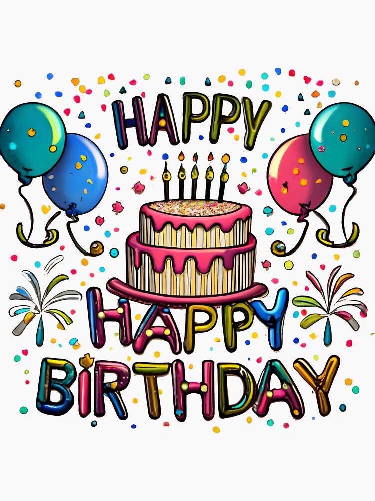 "Happy Birthday , hbd " Sticker for Sale by ratchawoot | Redbubble