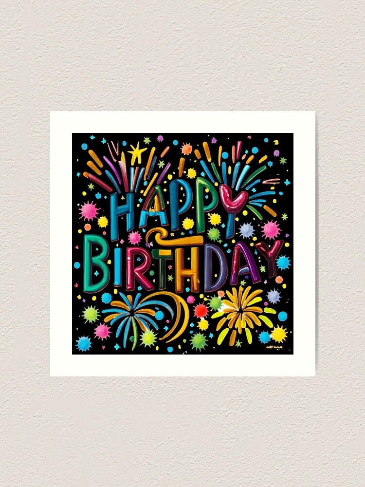 "Happy Birthday , hbd " Art Print for Sale by ratchawoot | Redbubble