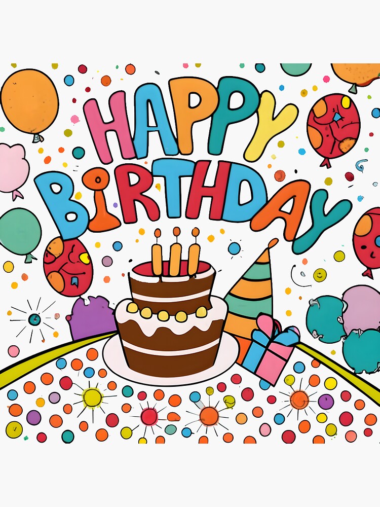 "Happy Birthday , hbd" Sticker for Sale by ratchawoot | Redbubble