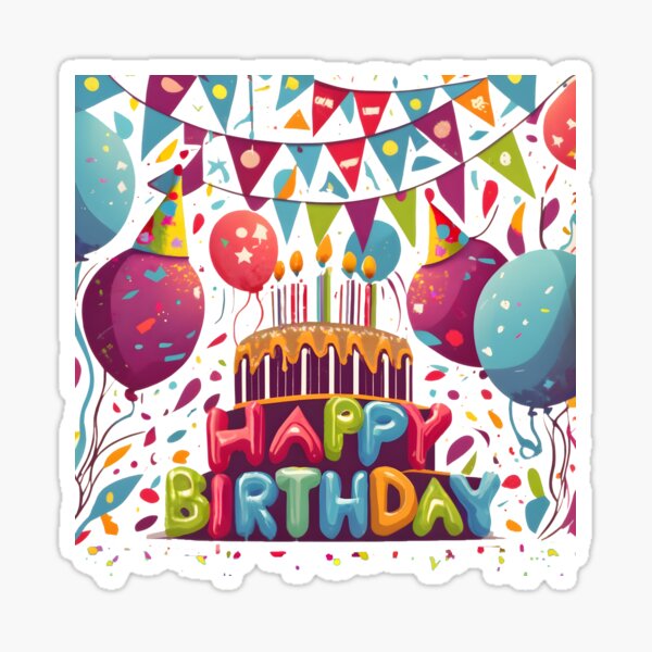 "Happy Birthday , HBD" Sticker for Sale by ratchawoot | Redbubble