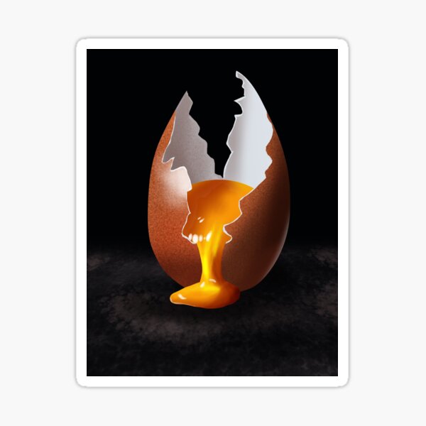 "Cracked Egg Yolk" Sticker for Sale by PaxtonProjects | Redbubble