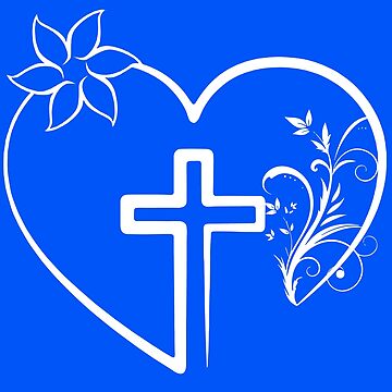"Jesus cross with heart and flowers" Sticker by Seelenretter | Redbubble