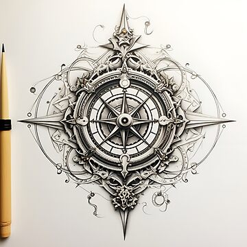 "high detailed ornate compass art print" Sticker for Sale by dcrc ...