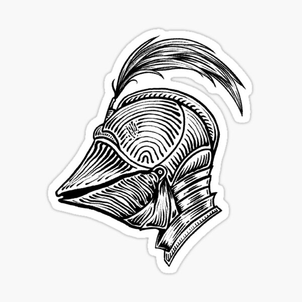 "Knight Helmet" Sticker for Sale by TapiocaPo | Redbubble