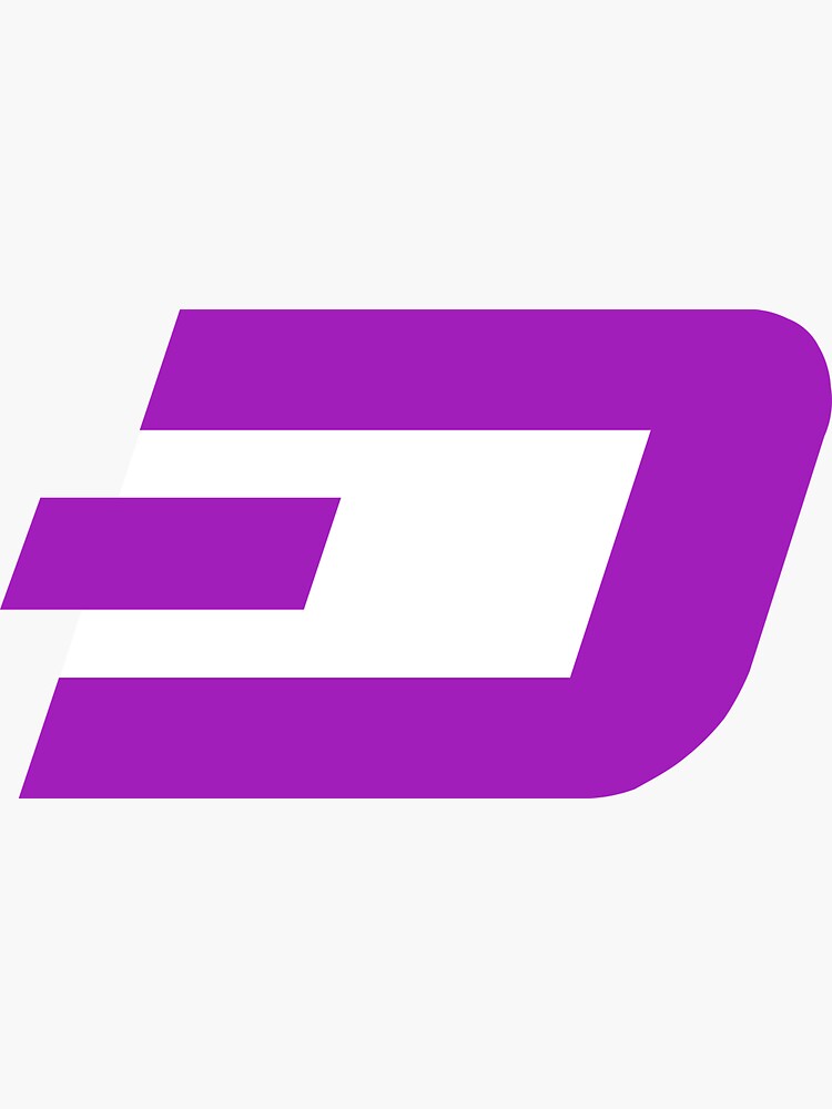 "DASH Crypto Currency Icon - Purple" Sticker for Sale by ambientred ...