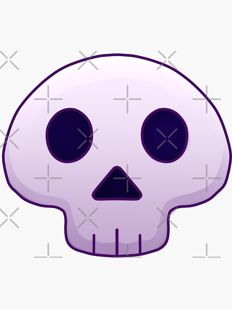 "VRchat Skull Emoji with Outlines" Sticker for Sale by JessySketches ...