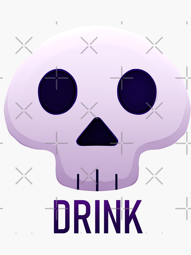 "VRchat Skull Emoji - Drink (No Lines)" Sticker for Sale by JessySketches | Redbubble