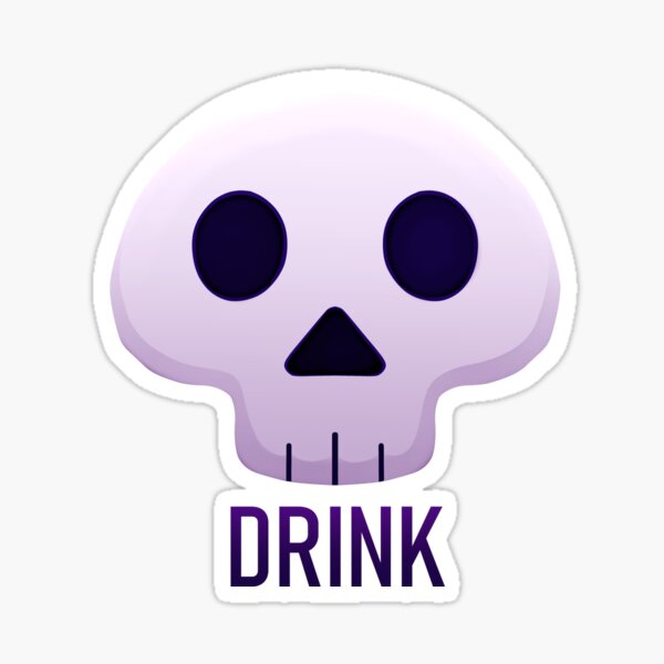 "VRchat Skull Emoji - Drink (No Lines)" Sticker for Sale by JessySketches | Redbubble