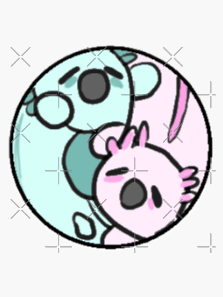 "Ying and yang axolotls " Sticker for Sale by Taco-Frog | Redbubble