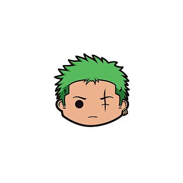 "Roronoa Zoro (Chibi Head)" Sticker for Sale by Chibi-Heads | Redbubble