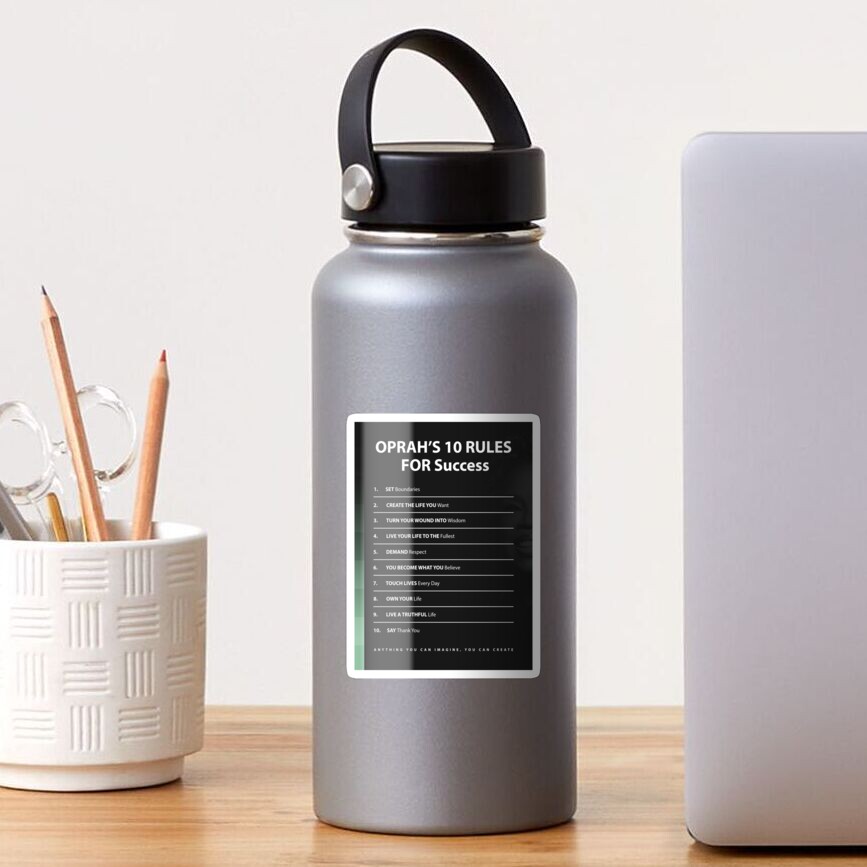 "Oprah Winfrey Success Rules Print Empowerment Quotes" Sticker for Sale ...