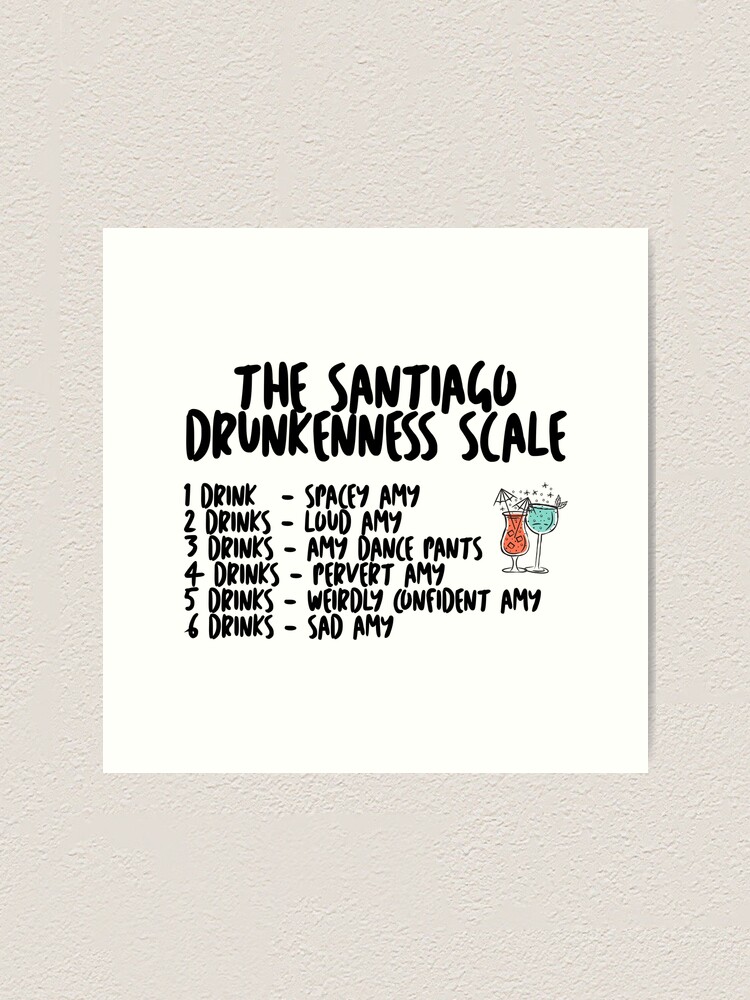 "Amy Santiago Drunkenness Scale" Art Print for Sale by domiellis ...