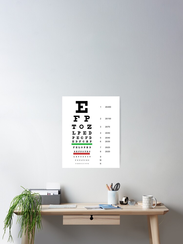 "Fun geek design featuring the Snellen eye test letter chart that ...
