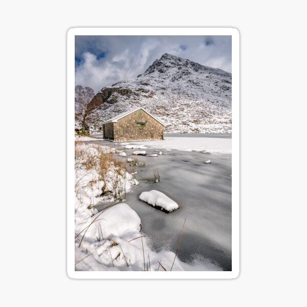"Frozen Lake Snowdonia" Sticker by AJEvans | Redbubble