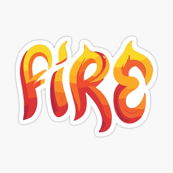 "Fire Typography" Sticker for Sale by Artezines | Redbubble