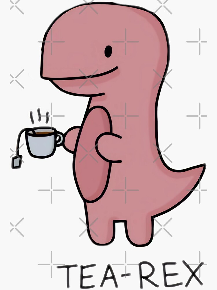 "Boba Tea Rex - Cute and fun tea" Sticker by ModernPrintMark | Redbubble