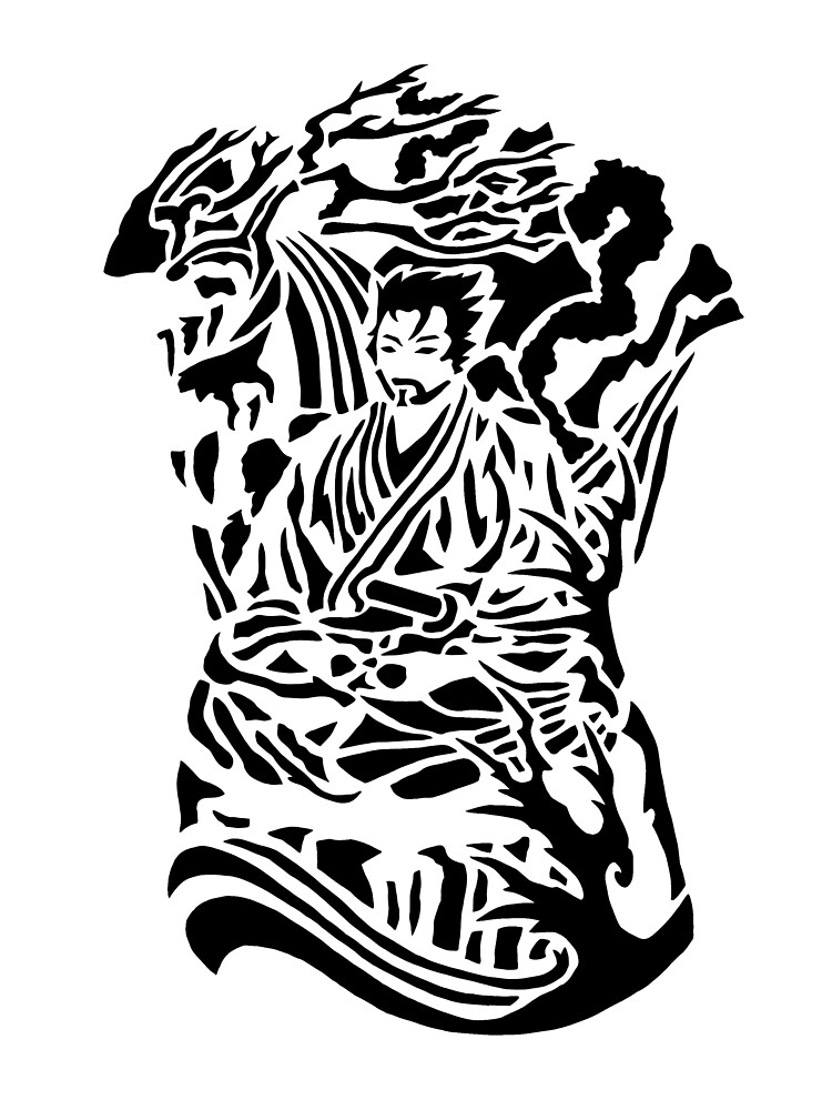 "Miyamoto Musashi Meditating Samurai" Poster for Sale by ChefTonyArt ...