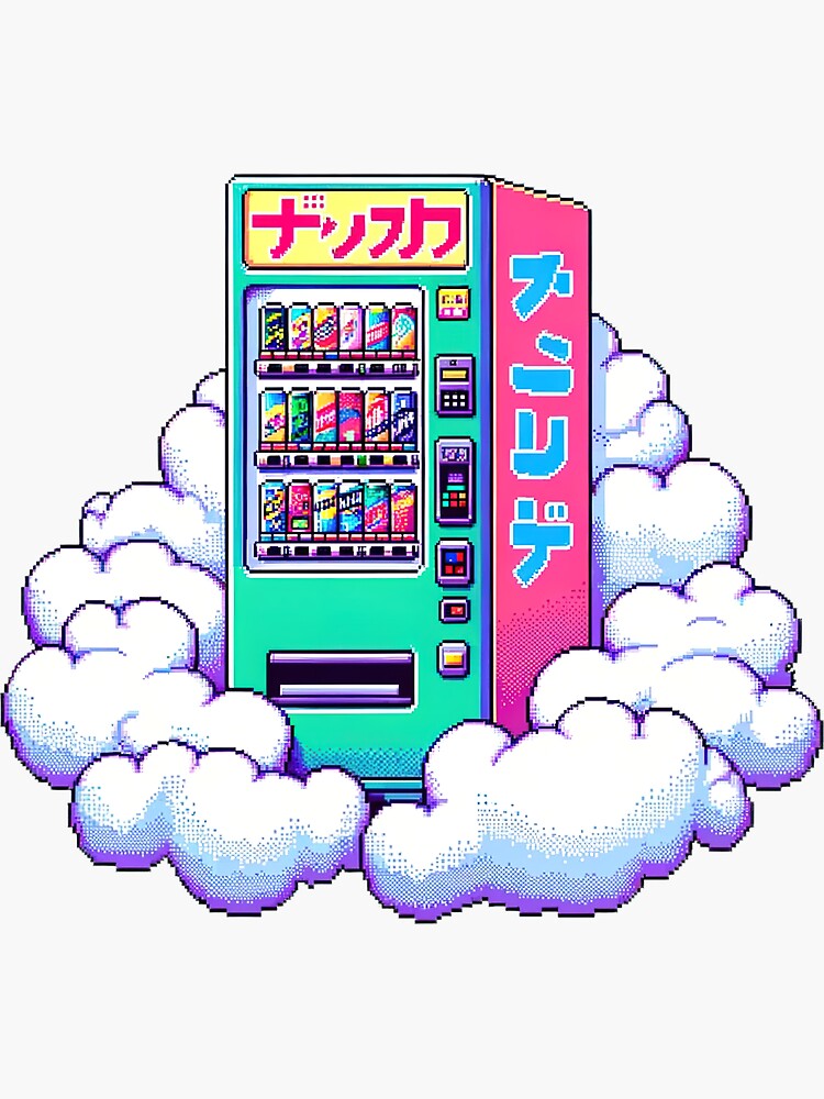 "Pixel Art Japanese Vending Machine" Sticker for Sale by tankuss ...