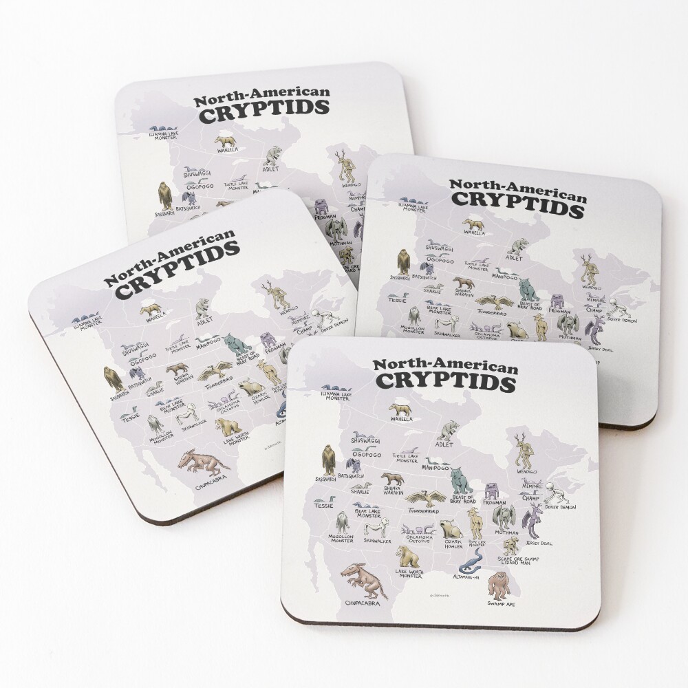 "North-American Cryptids Map" Poster for Sale by danmeth | Redbubble