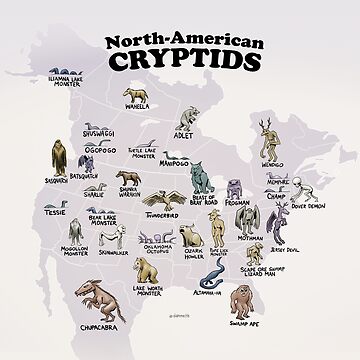"North-American Cryptids Map" Poster for Sale by danmeth | Redbubble