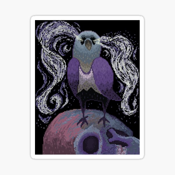 " Soul Unraveled - Pigeon’s Demonic Possession Pixel Art" Sticker for ...