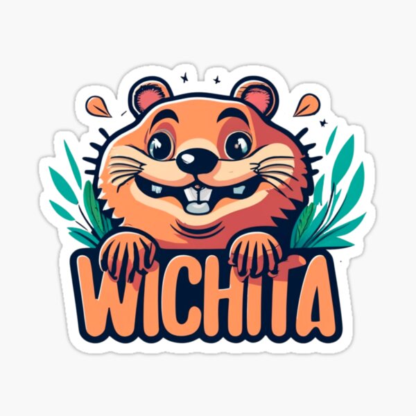 "Wichita, KS | Cute Squirrel Carrying a City Poster" Sticker for Sale ...