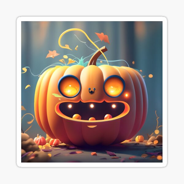 "Halloween Cute Pumpkin" Sticker for Sale by ArtAi91 | Redbubble