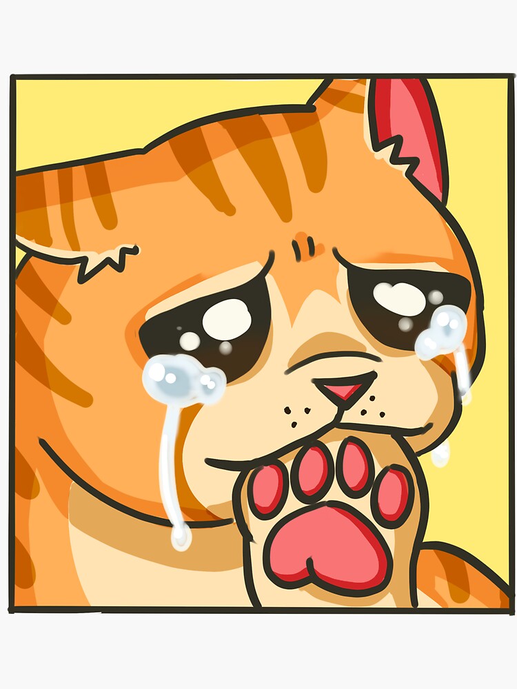 Sad Cat Meme Sticker For Sale By Marunekodesigns Redbubble