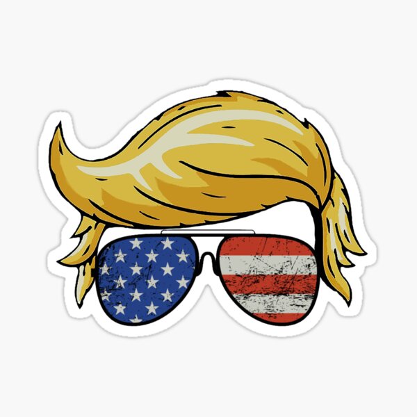 "Trump Hair MAGA" Sticker for Sale by GreenGuyTees | Redbubble