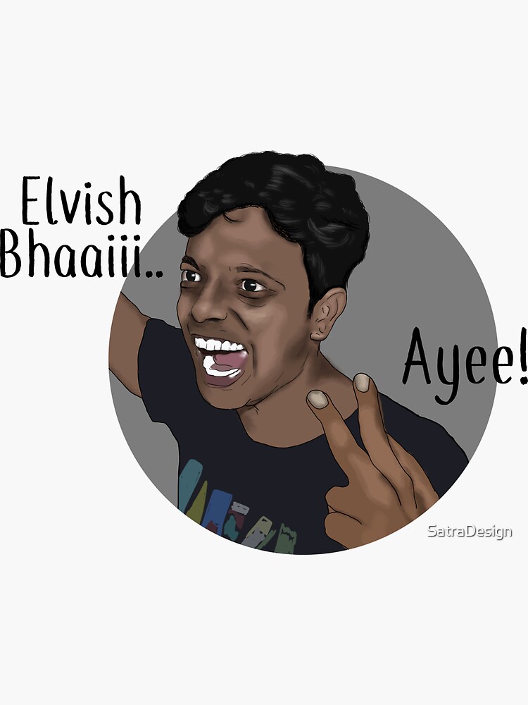 "ELVISH BHAI MEME" Sticker for Sale by SatraDesign | Redbubble