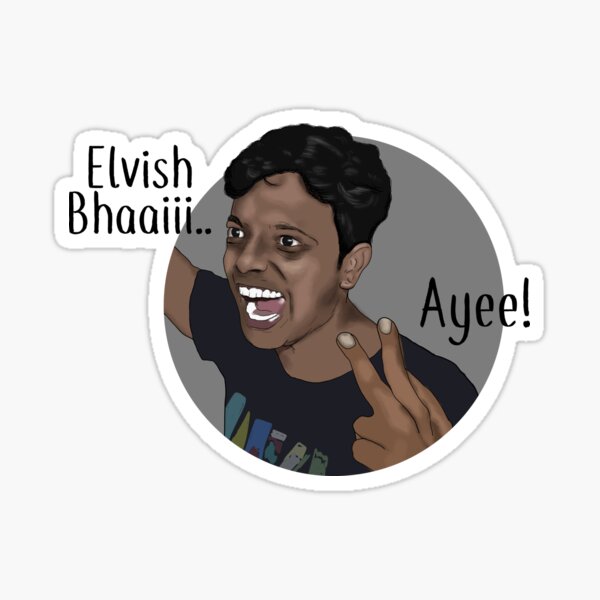"ELVISH BHAI MEME" Sticker for Sale by SatraDesign | Redbubble